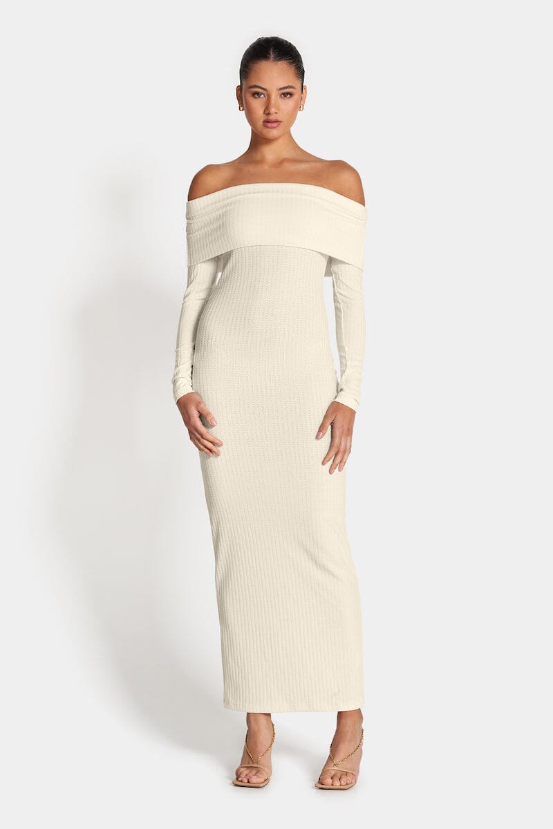 GIA OFF SHOULDER DRESS - Cream – SOFIA The Label